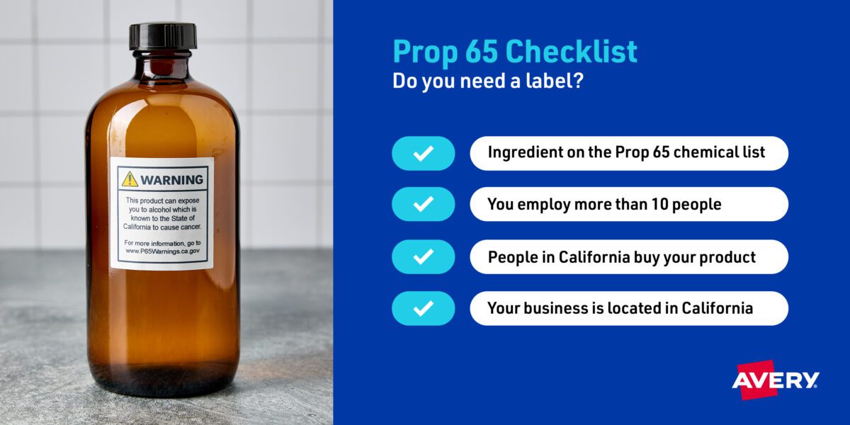 Prop 65 Warning Label Requirements: Do Yours Pass the Test? - Avery Blog