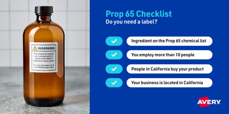 Prop 65 Warning Label Requirements: Do Yours Pass the Test? - Avery Blog